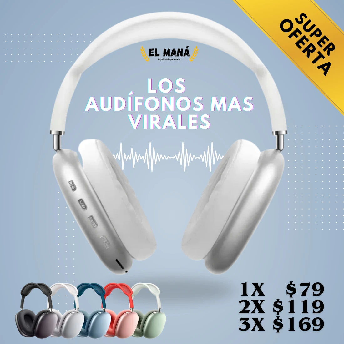 AUDÍFONOS AIRPRO P9 MAX - OFERTA – EL MANÁ